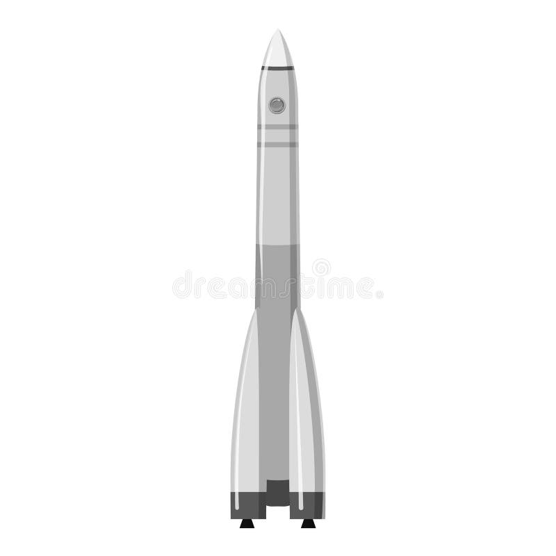 Rocket Space Icon, Gray Monochrome Style Stock Illustration ...