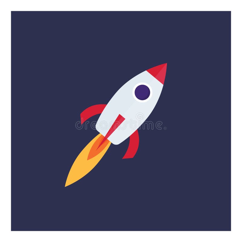 Rocket in space, icon stock vector. Illustration of space - 261369758