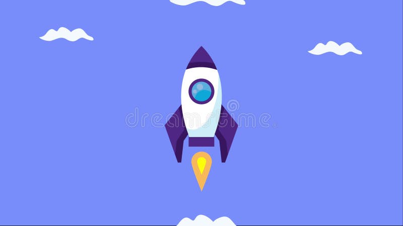 Space Rocket Launcher Startup Animation Stock Video - Video of start ...