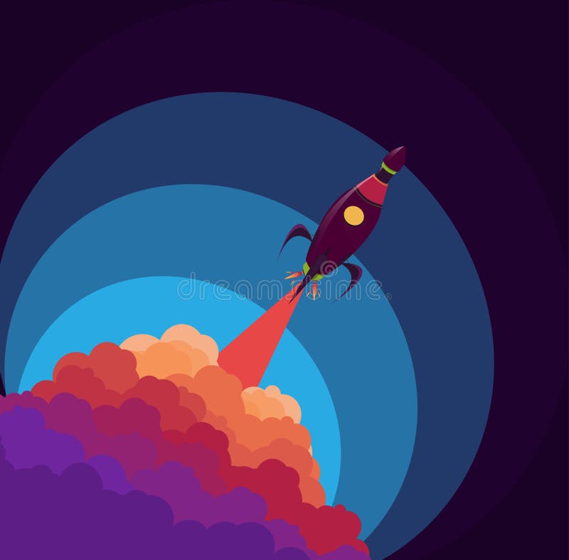 Rocket in the Space. Object Vector Stock Vector - Illustration of ...