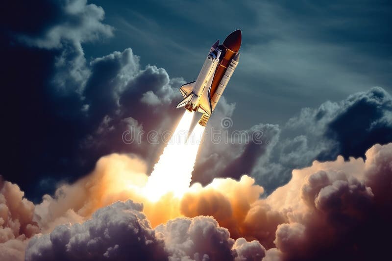 Rocket Space Off. Generate Ai Stock Illustration - Illustration of ...