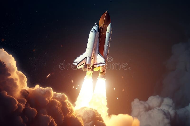 Rocket Space Off Travel. Generate Ai Stock Illustration - Illustration ...