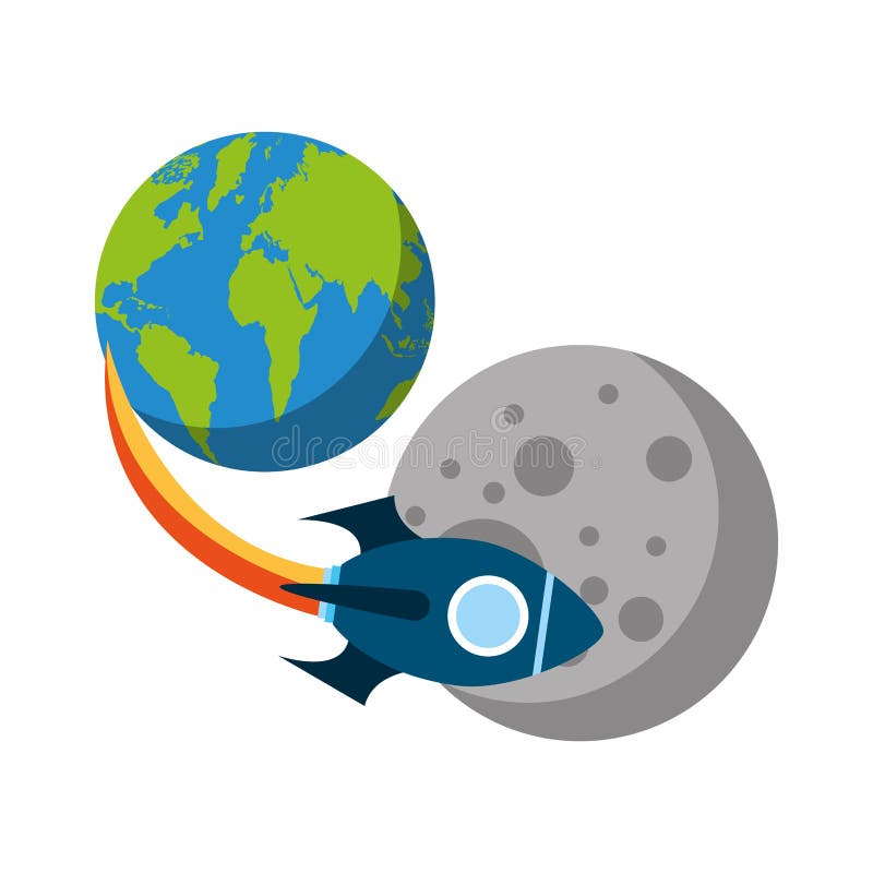 Rocket Space with Planet Earth Stock Vector - Illustration of ...