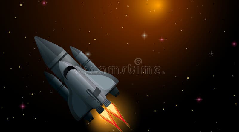 Rocket in space scene stock vector. Illustration of space - 155174364