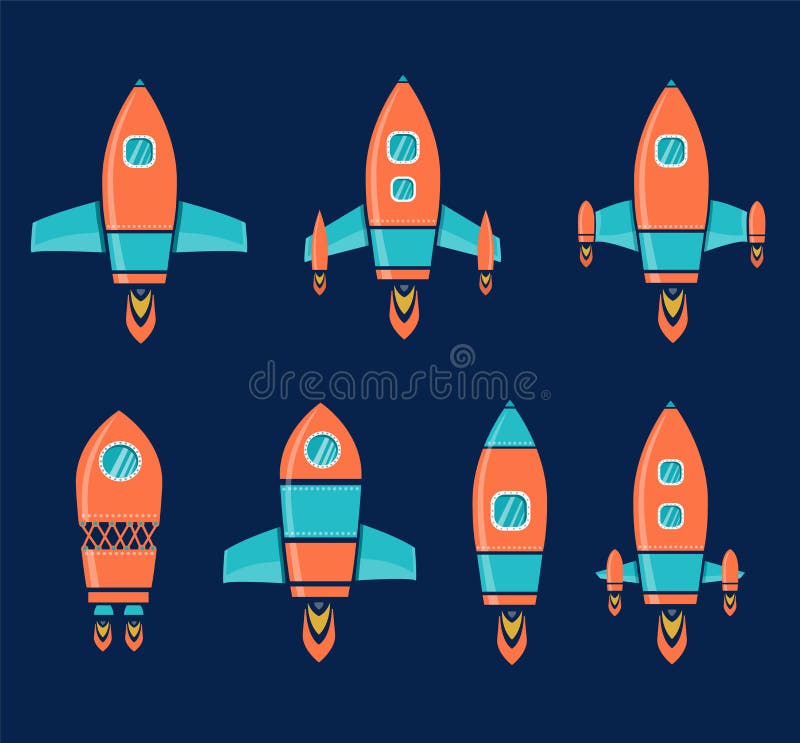 Rocket Flying through Outer Space Stock Vector - Illustration of outer ...