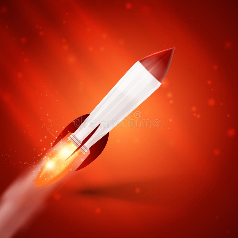 Retro Red Rocket Cartoon Stock Illustrations – 1,905 Retro Red Rocket ...