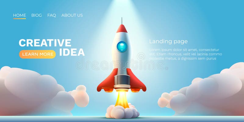 Rocket Space Startup, Creative Idea Cover, Landing Page Web Site ... Rocket Space Startup, Creative Idea Cover, Landing Page Web Site ...