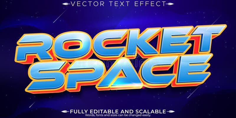 Rocket Space Text Effect, Editable Shuttle and Galaxy Text Style Stock ...