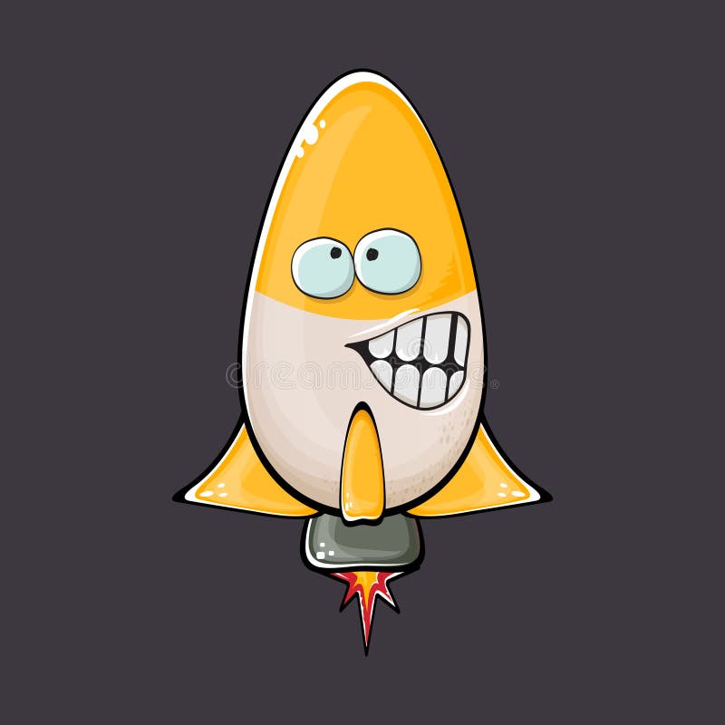 Rocket Spaceship Character. Cartoon Space Rocket Isolated on Space ...