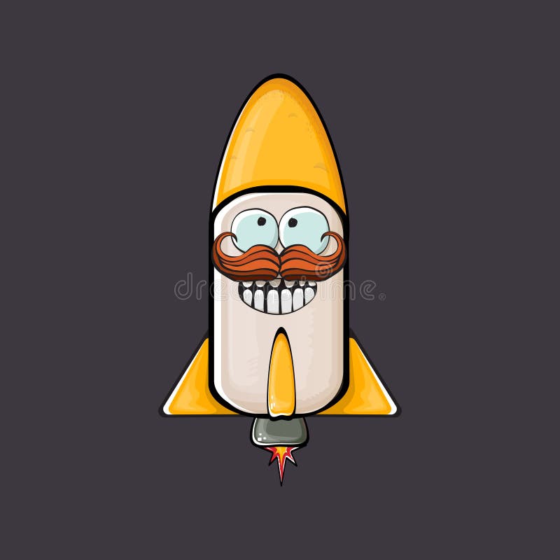 Rocket Spaceship Character. Cartoon Space Rocket Isolated on Space ...