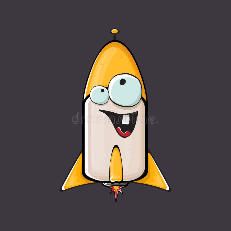 Rocket Spaceship Character. Cartoon Space Rocket Isolated on Space ...