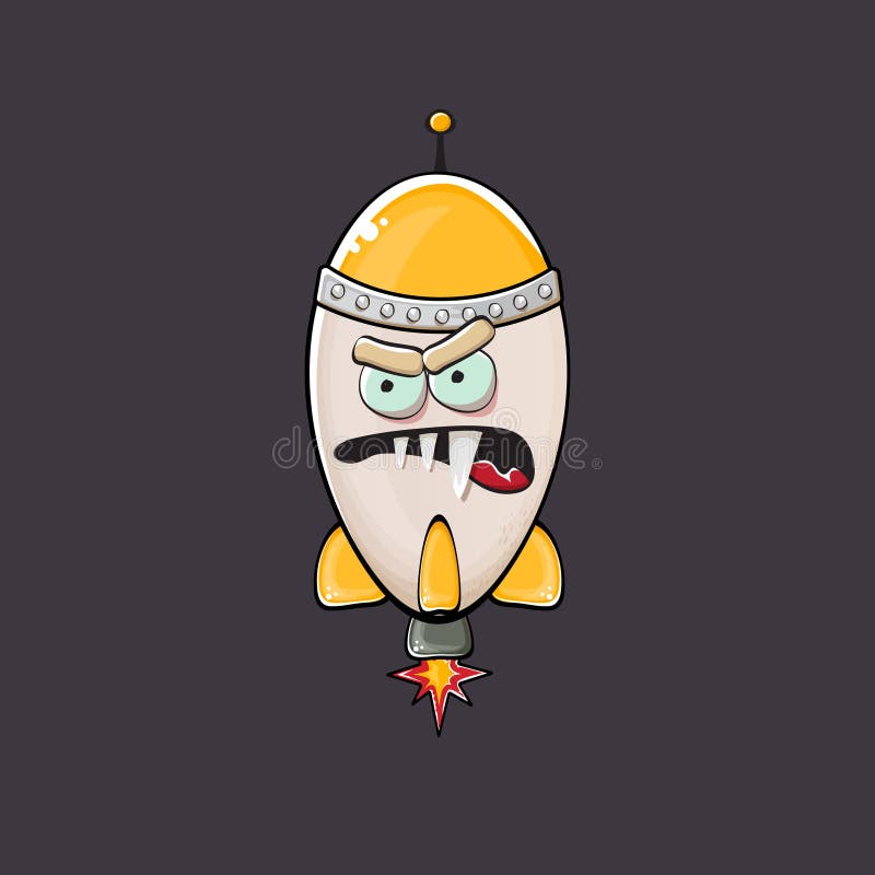 Rocket Spaceship Character. Cartoon Space Rocket Isolated on Space ...
