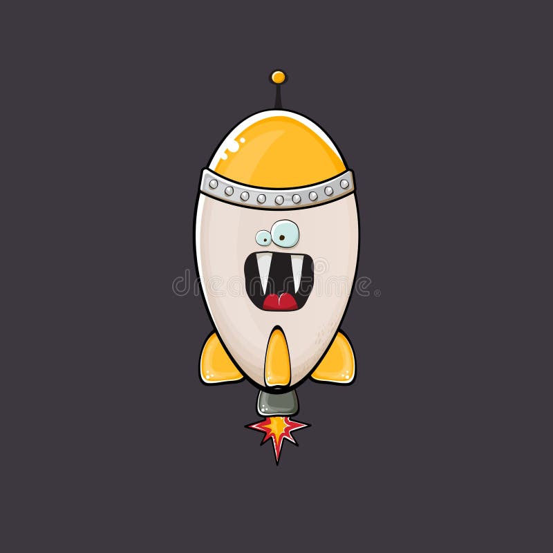 Rocket Spaceship Character. Cartoon Space Rocket Isolated on Space ...