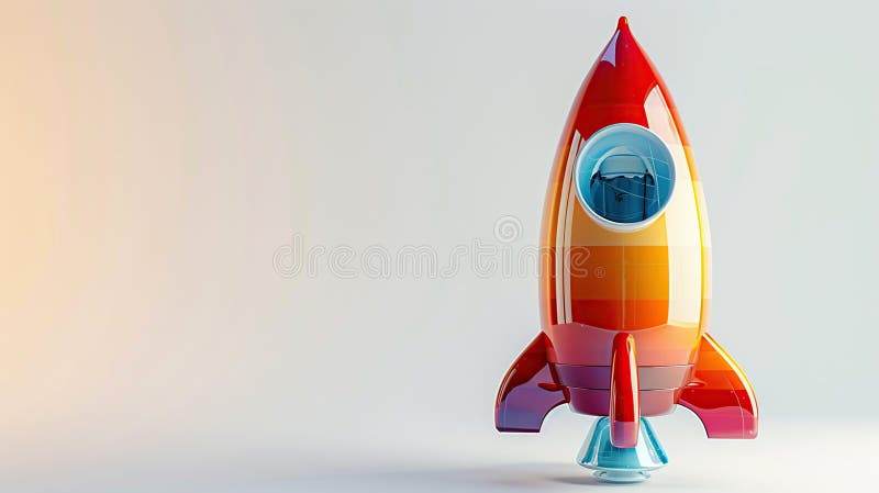 Rocket . Spaceship 3D Model. Business Concept. Generative Ai Stock ...