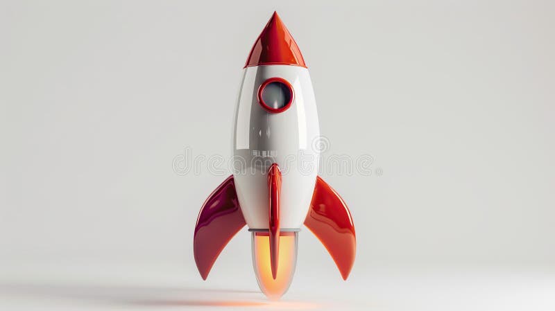 Rocket . Spaceship 3D Model. Business Concept. Generative Ai Stock ...