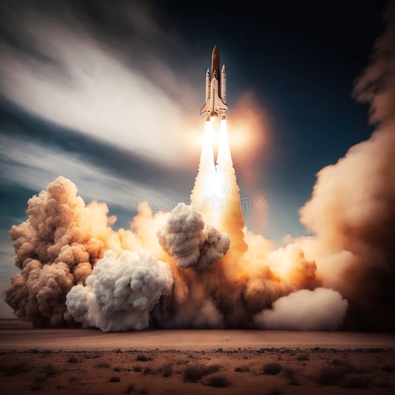 Rocket Spaceship Launch. Generative AI Stock Illustration ...