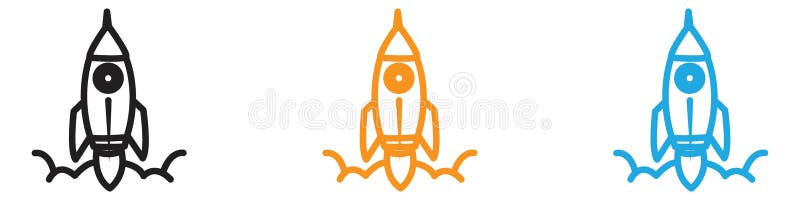 Rocket Spaceship Startup Icon Vector Logo Set Collection for Web App Ui ...