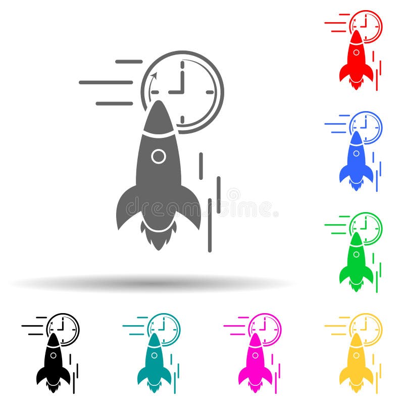 Rocket Speed Multi Color Style Icon. Simple Glyph, Flat Vector of Speed ...