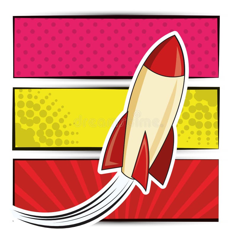 Rocket Star Up Pop Art Design Stock Illustrations – 11 Rocket Star Up ...