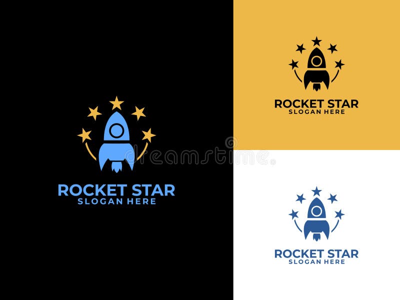Rocket and Stars Logo Design. Start Up or Rocket Launch Logo Design ...
