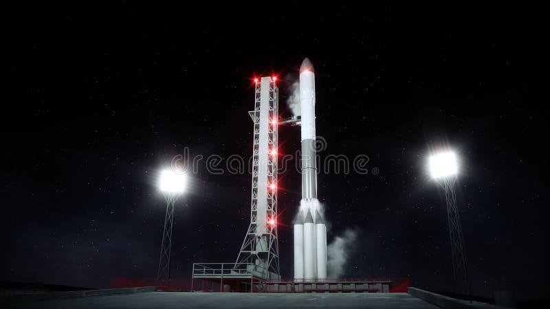 Rocket before the Start Animation. Space Launch System. Realistic 4k ...