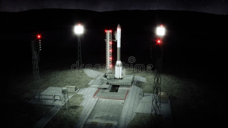 Rocket before the Start Animation. Space Launch System. Realistic 4k ...