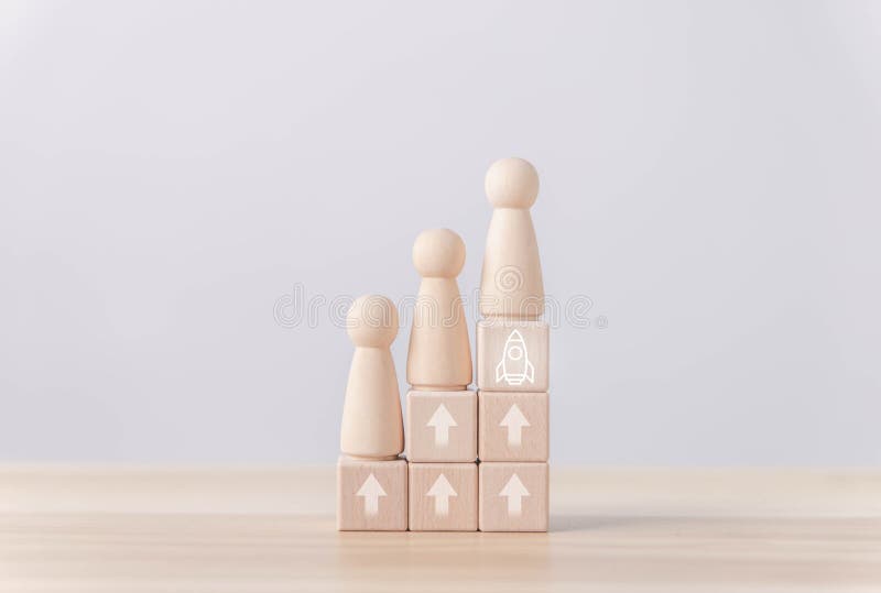 Rocket Start Flying Up Arrow Increase and Network Line Connection, the ...