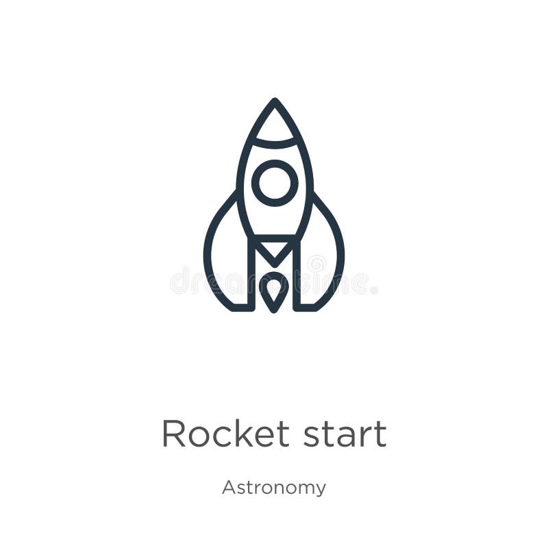 Rocket Start Icon. Thin Linear Rocket Start Outline Icon Isolated on ...