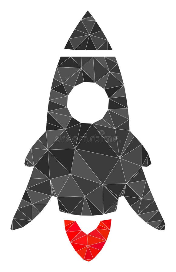 Rocket Start Low-Poly Mocaic Icon Stock Vector - Illustration of ...