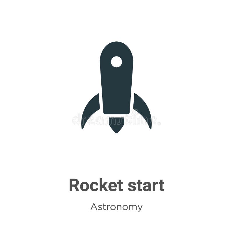 Rocket Start Vector Icon on White Background. Flat Vector Rocket Start ...