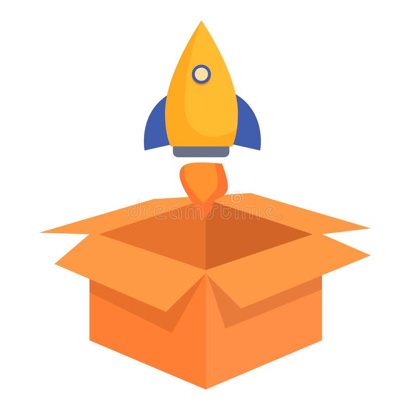 Rocket Startup Idea Icon Cartoon Vector. Carton Box Stock Vector ...