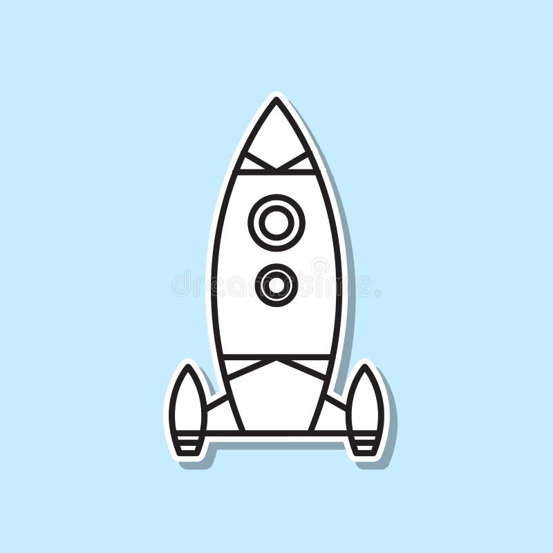 Rocket Sticker Icon. Simple Thin Line, Outline of Space Icons for Ui ...
