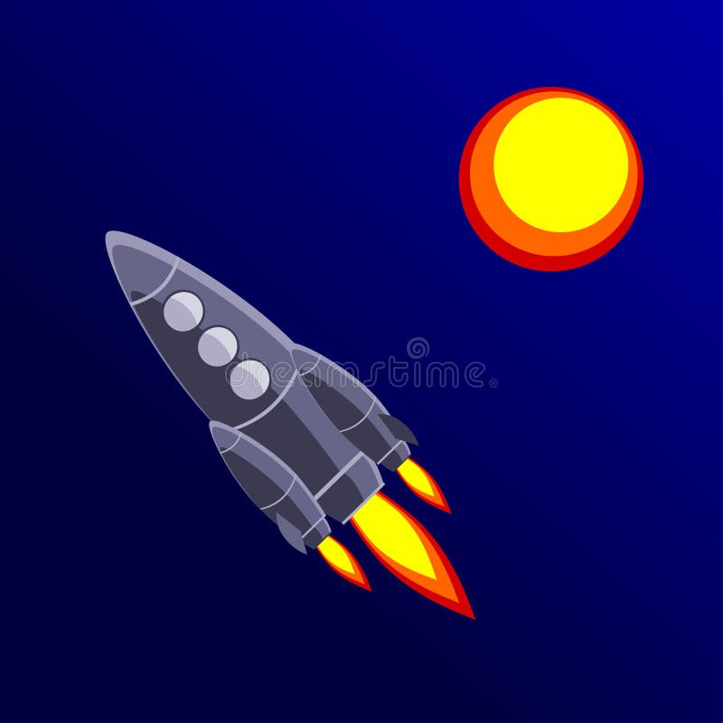 Rocket and Sun stock vector. Illustration of rocket - 136892913