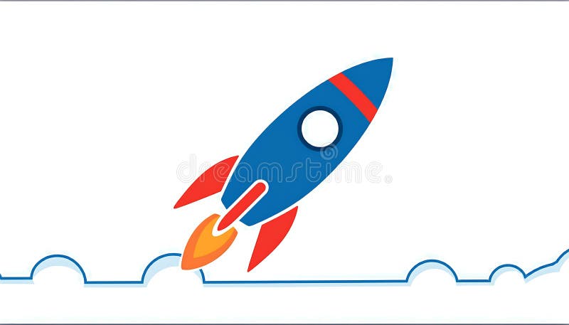 Rocket Symbolizes the Beginning of a New Project or the Rapid Growth of ...
