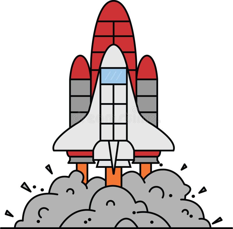Rocket Take Off ilustración del vector. Ilustración de espacio - 97464552