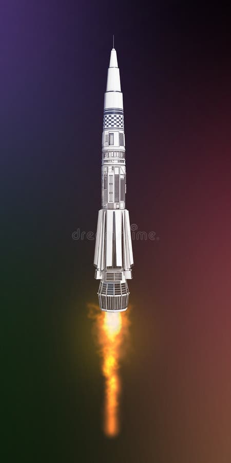 Rocket Take Off in Paper Cut Style. Night Sky and Red Origami ...