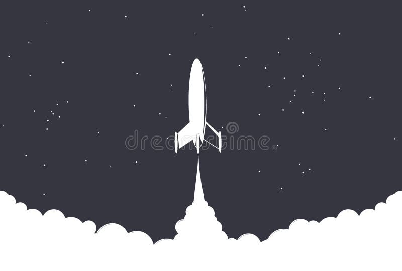 Rocket is Take Off To Space Stock Vector - Illustration of mission ...
