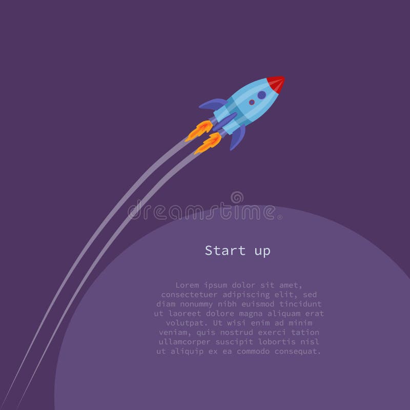 The Rocket Takes Off. the Concept of a Quick Start in Business. Vector ...