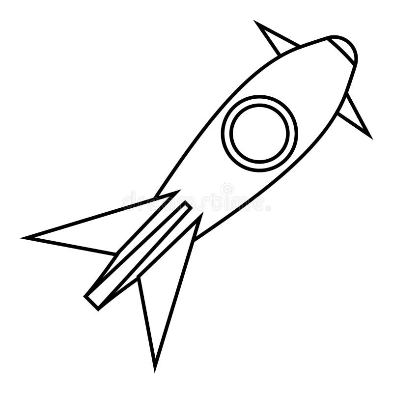 Rocket Takes Off Icon, Outline Style Stock Vector - Illustration of ...