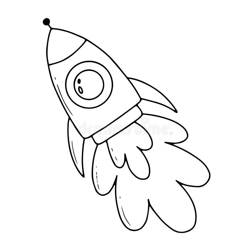 The Rocket Takes Off. Rocket Launch. Vector Illustration. Children S ...