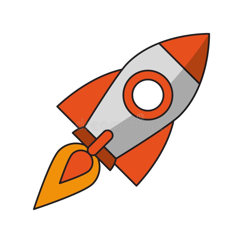 Rocket taking off cartoon stock vector. Illustration of ship - 146863522
