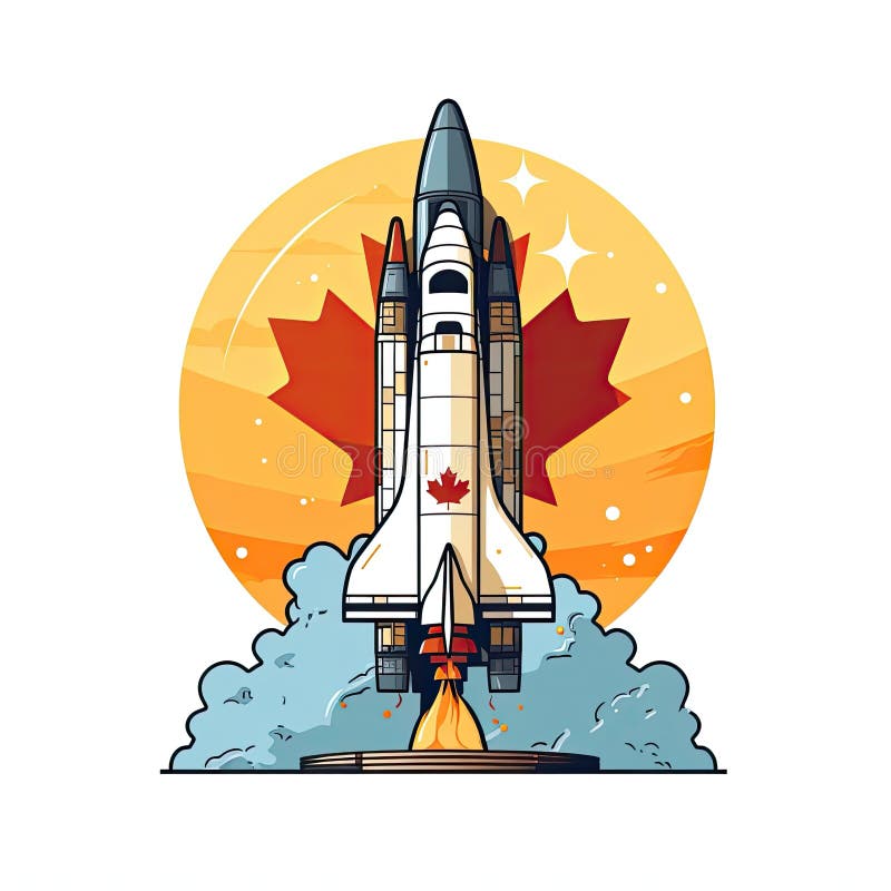 A Rocket Taking Off from the Ground Stock Illustration - Illustration ...