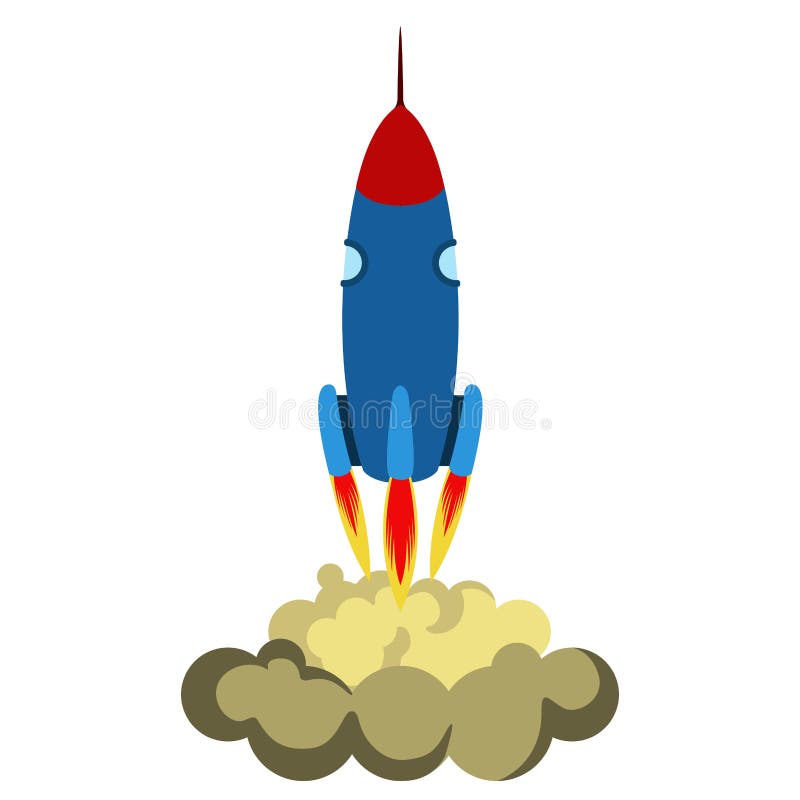 Rocket taking off stock vector. Illustration of science - 119653443