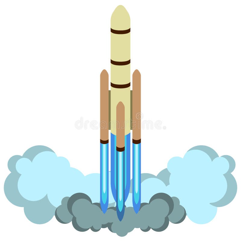 Rocket taking off stock vector. Illustration of vector - 119653449