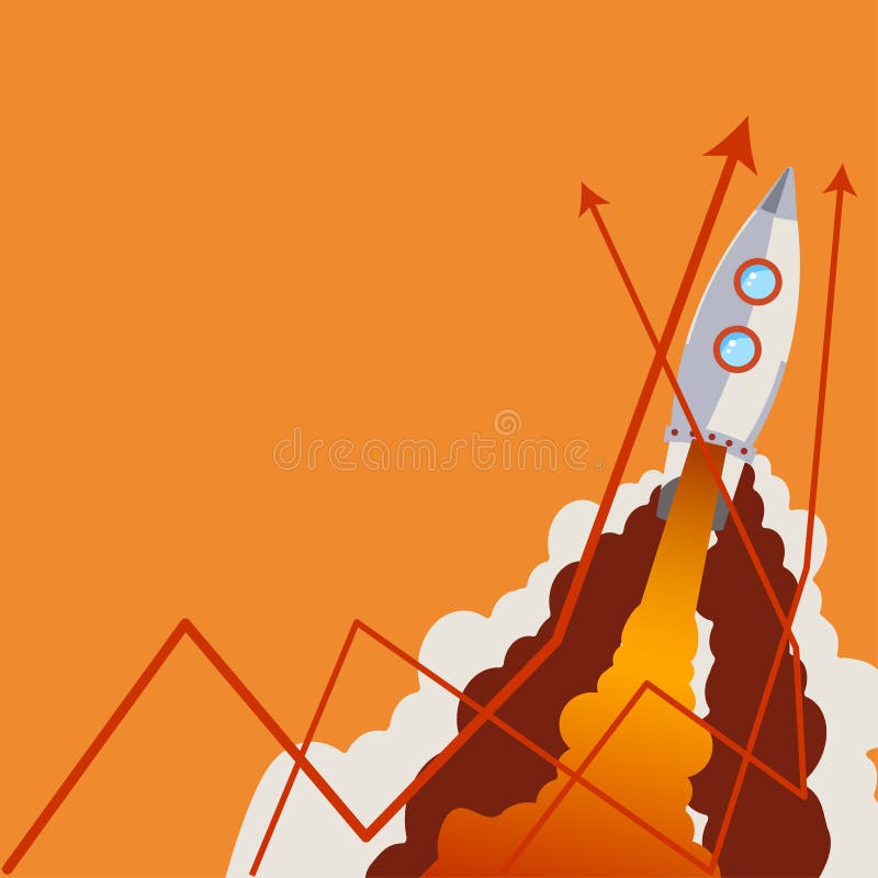 Rocket Taking Off Leaving Fire Behind and Presenting Important Message ...