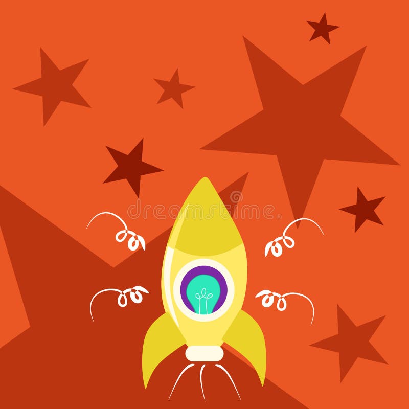 Rocket Taking Off Leaving Fire Behind and Presenting Important Message ...