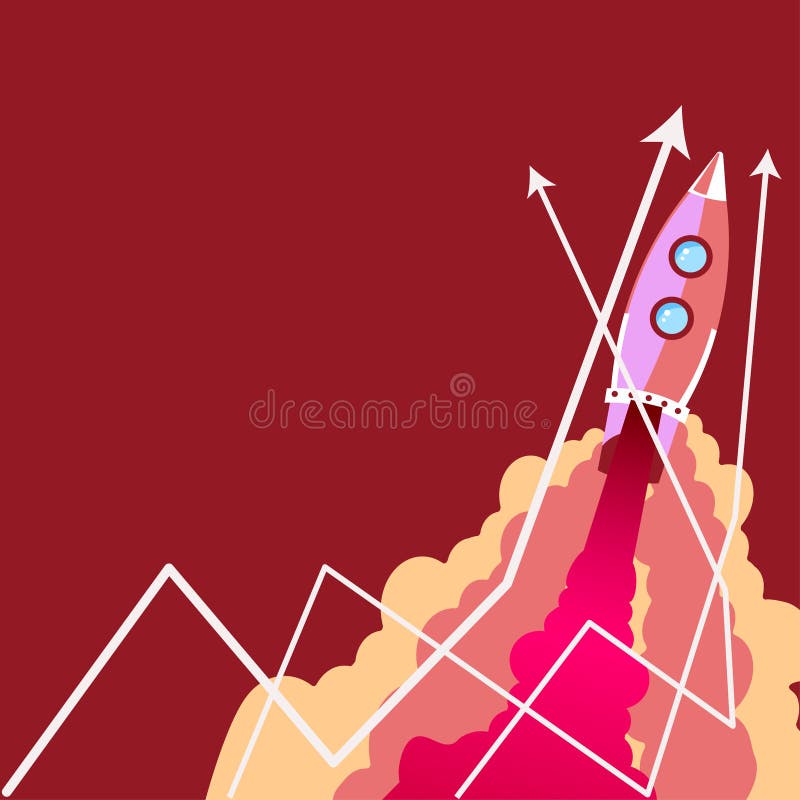 Rocket Taking Off Leaving Fire Behind and Presenting Important Message ...