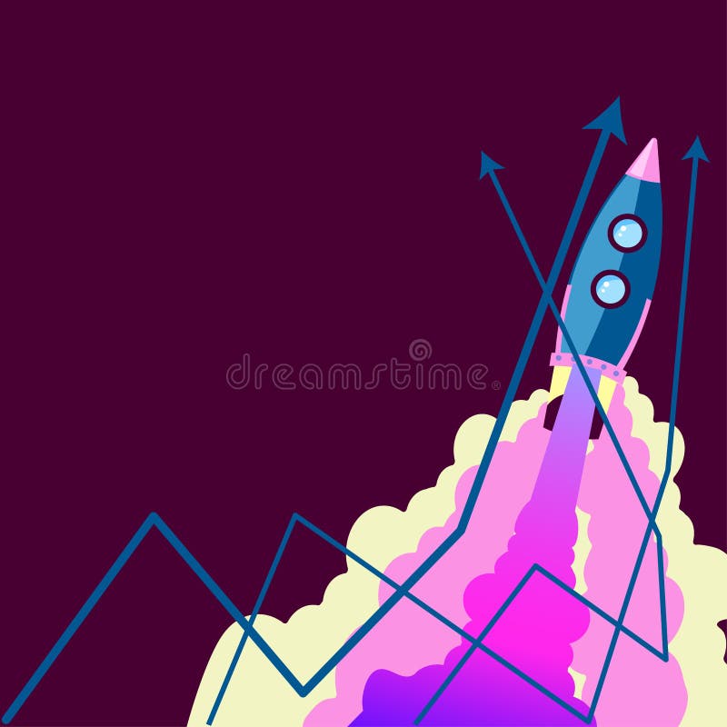 Rocket Taking Off Leaving Fire Behind and Presenting Important Message ...