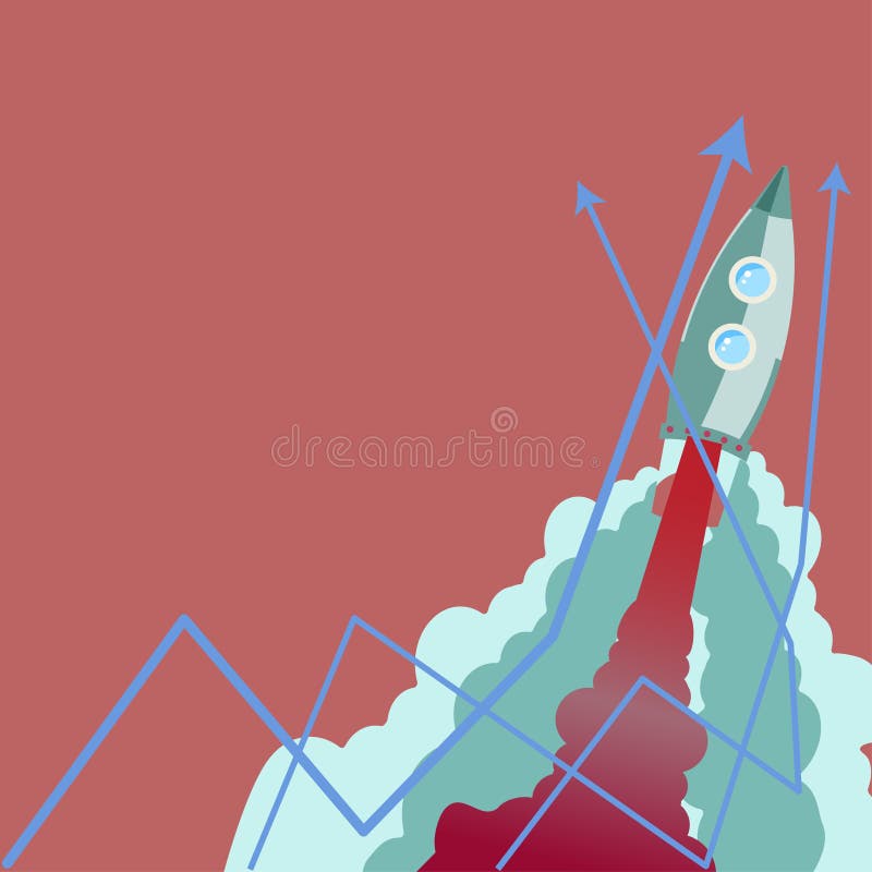 Rocket Taking Off Leaving Fire Behind and Presenting Important Message ...