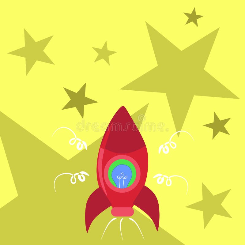 Rocket Taking Off Leaving Fire Behind and Presenting Important Message ...